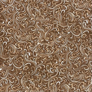 100% Cotton Brown Calico Fabric by the Yard Swirl - Etsy