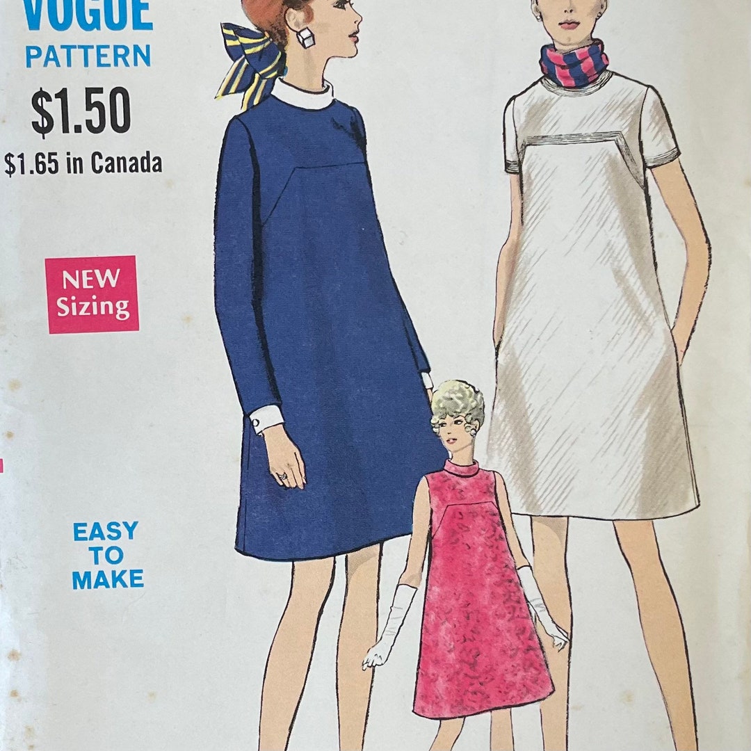 Vintage Small Maternity Dress Pattern, One Piece, A Line, Vogue 7319 ...