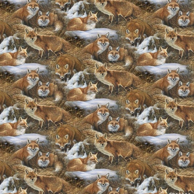Fox Print Fabric - Etsy
