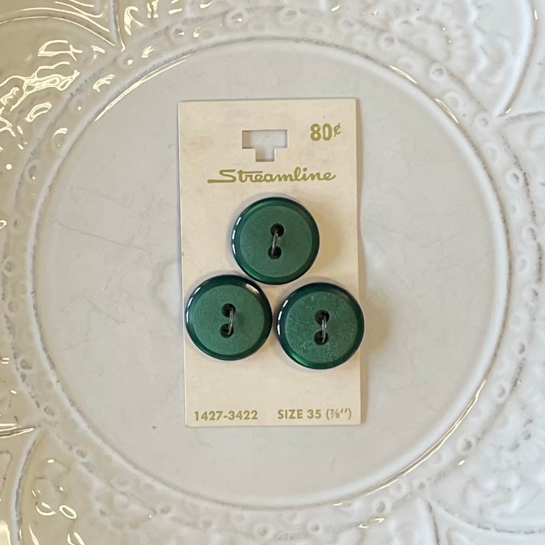 Vintage Large Green Buttons on Card, Streamline, Made in USA - Etsy