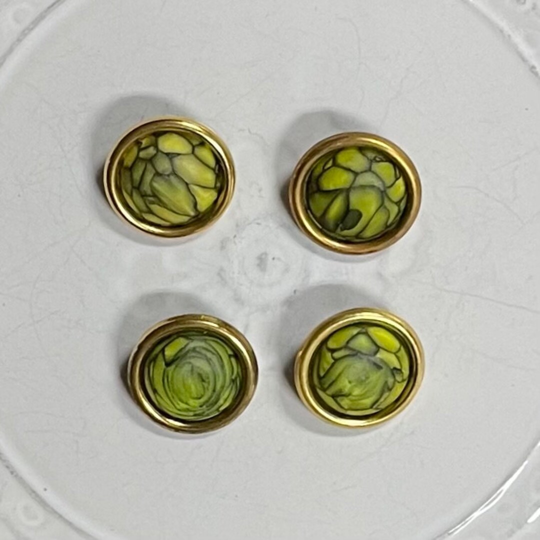 Vintage Green and Gold Buttons - Etsy