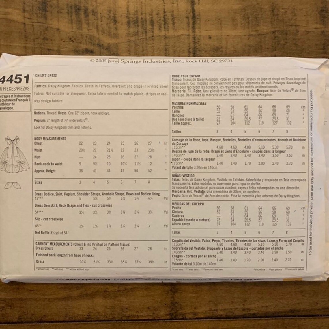 Daisy Kingdom Girl Dress Pattern Ruffled Simplicity 4451 - Etsy