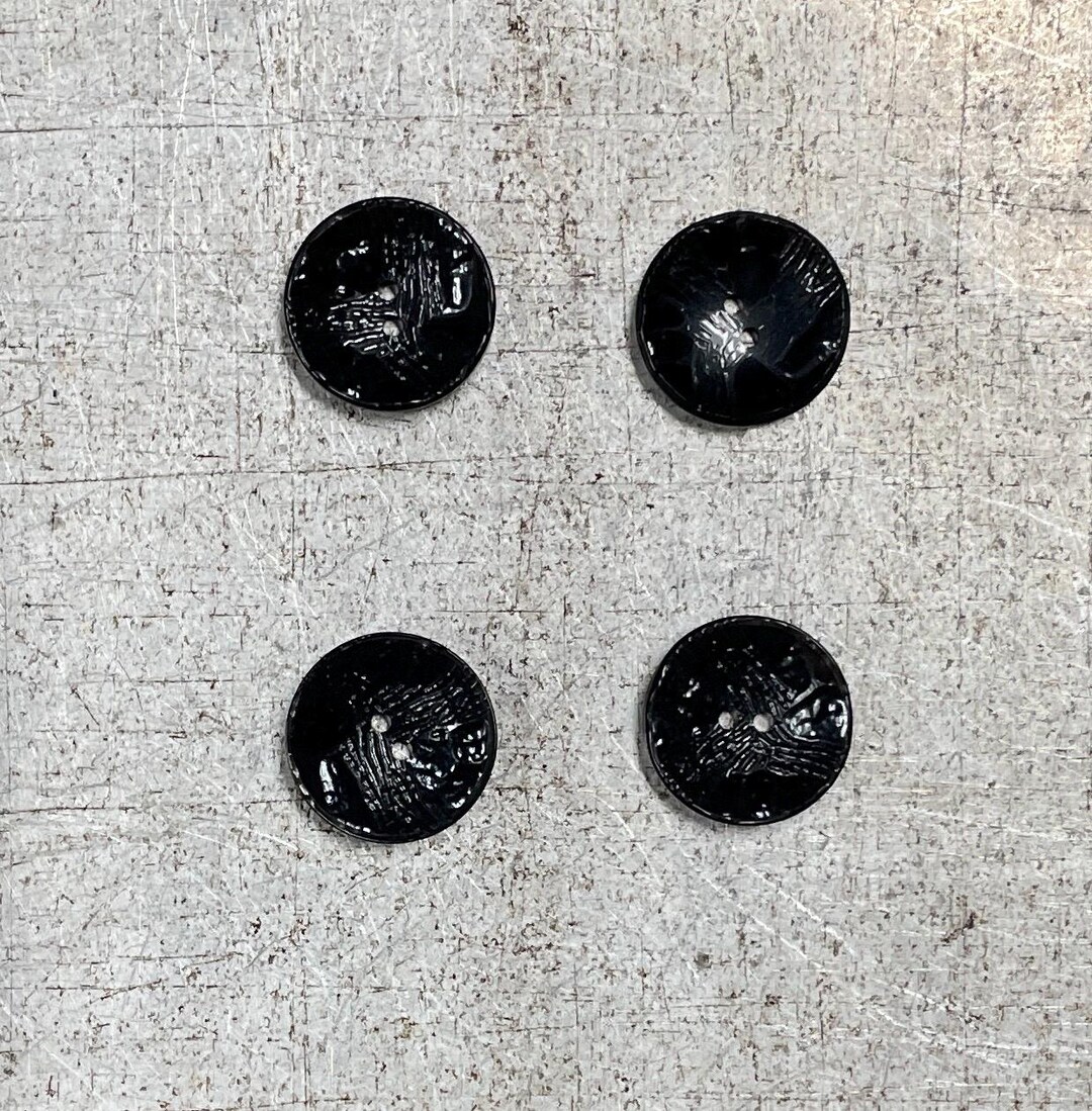 Vintage Black Foil Like Buttons - Etsy