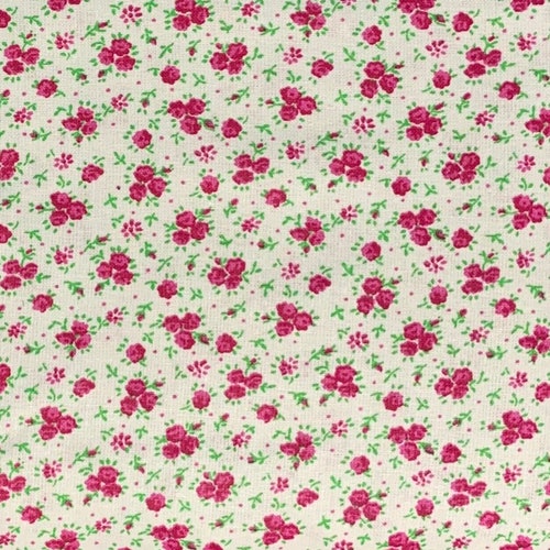 100% Cotton Pink Rose Fabric Small Print Calico Floral - Etsy