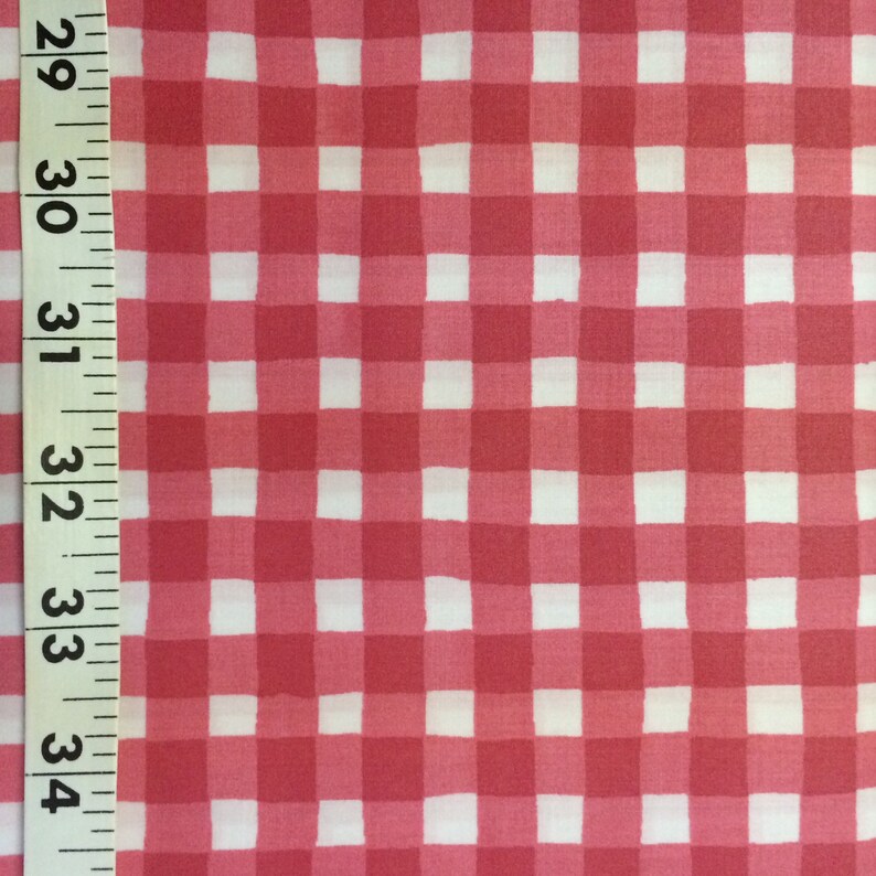 Red and White Check Fabric Poly Cotton Blend Concord Fabric - Etsy