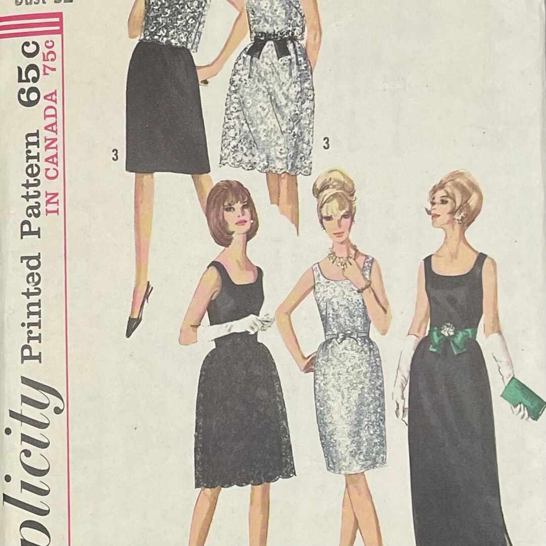 Vintage Close Fitting Lined Dress Pattern, Simplicity 6227, CUT - Etsy