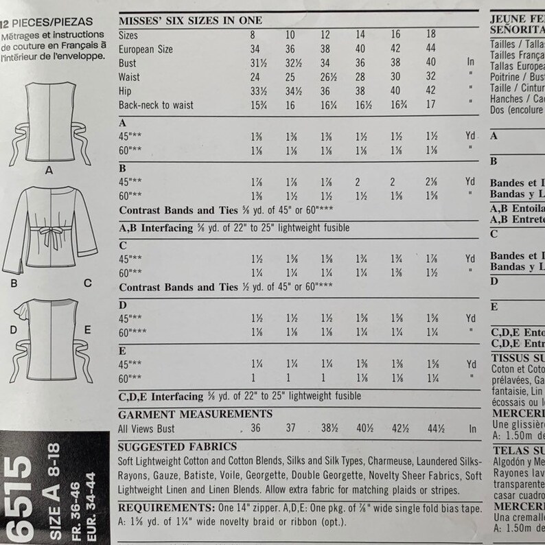 Easy Semi Fitted Top Pattern New Look 6515 UNCUT | Etsy