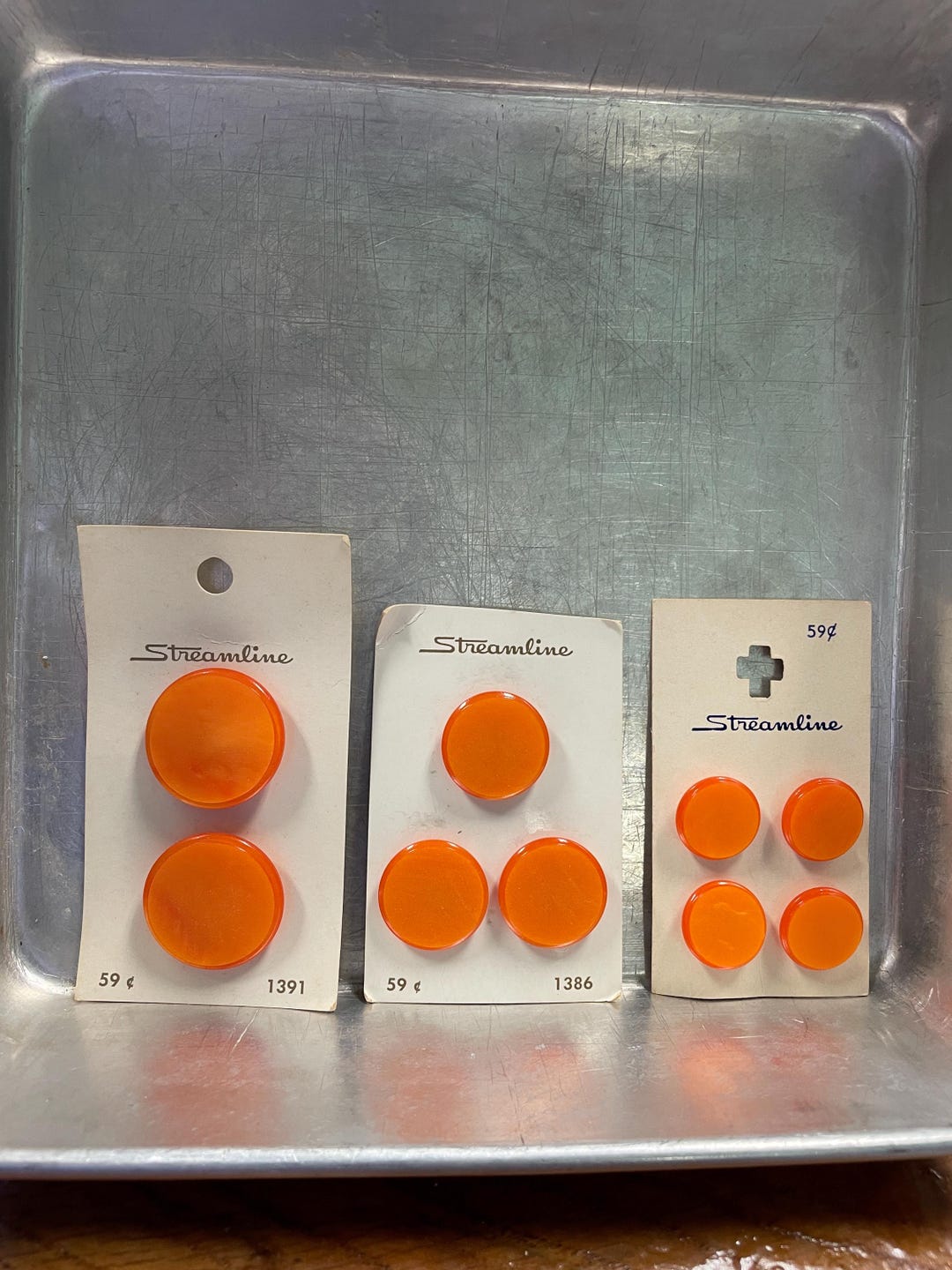 Vintage Orange Buttons on Original Card, Streamline Buttons - Etsy
