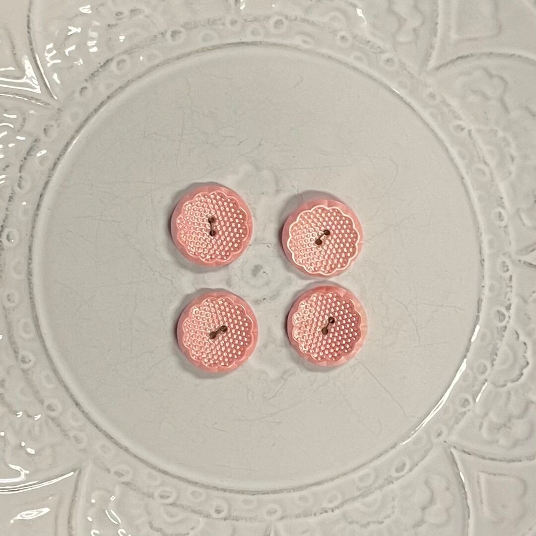 Vintage Frosted Pink Loose Buttons - Etsy