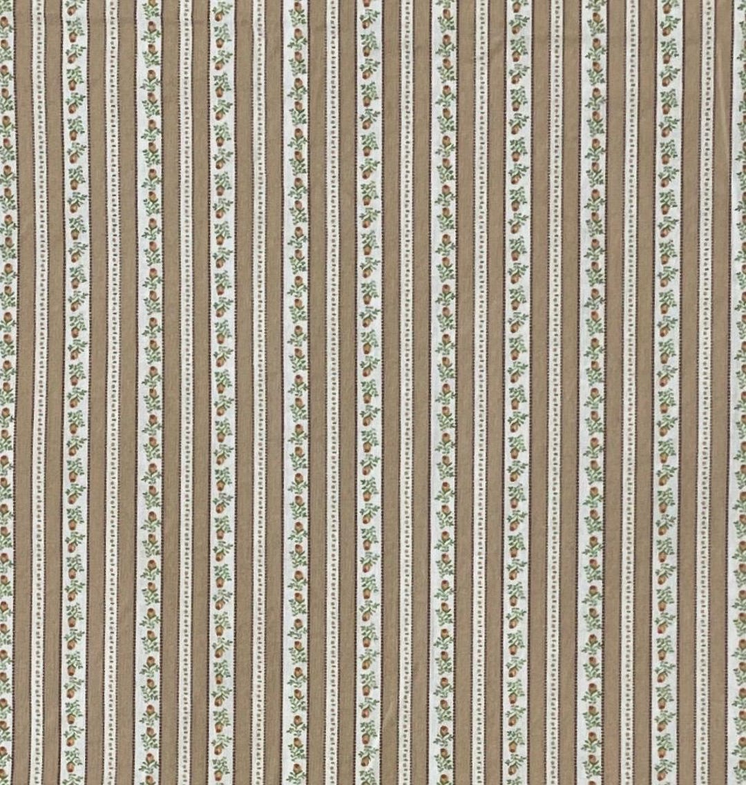 Vintage Beige Floral Stripe Ticking Cotton Calico Fabric - Etsy