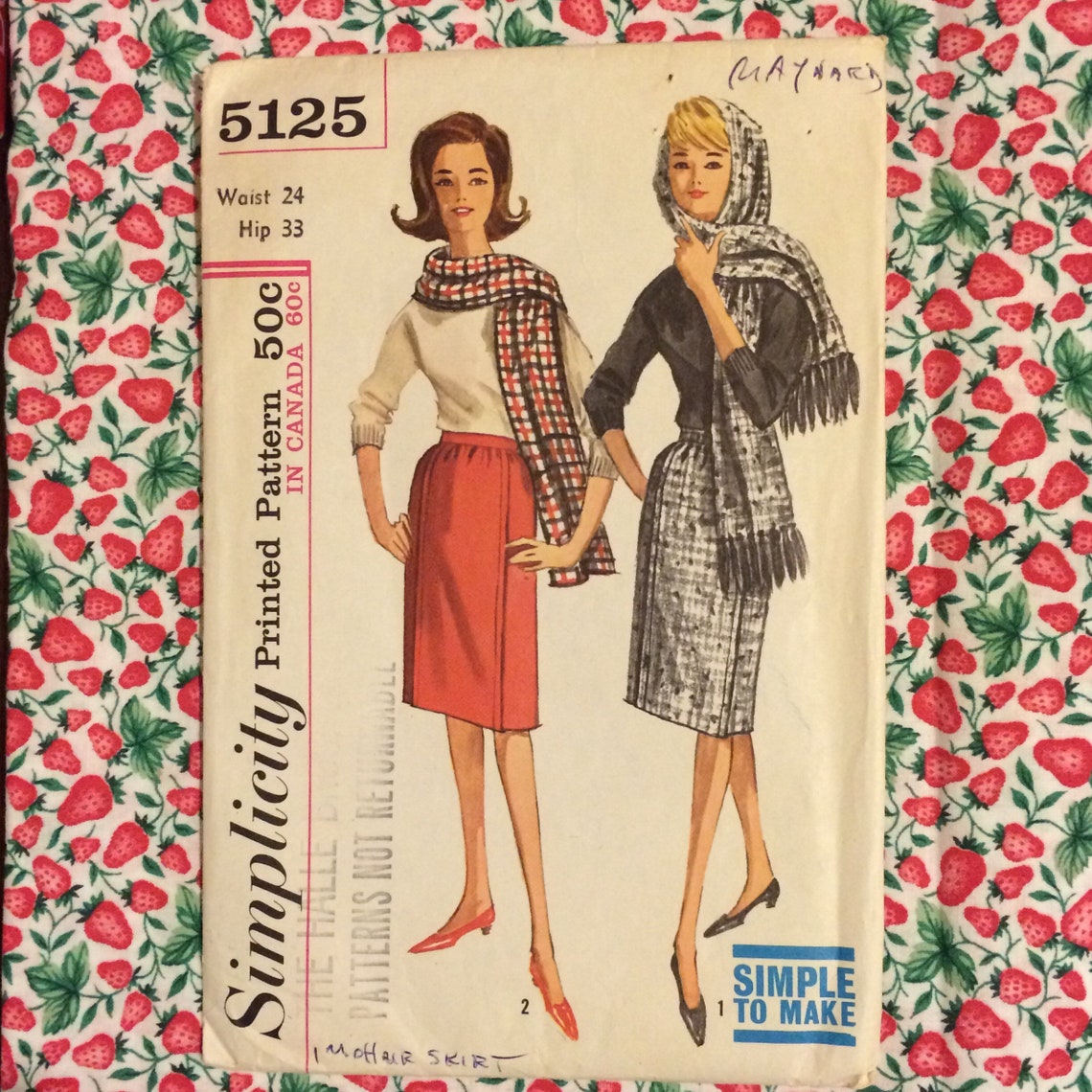 Vintage Easy Straight Skirt Pattern Simplicity 5125 UNCUT - Etsy