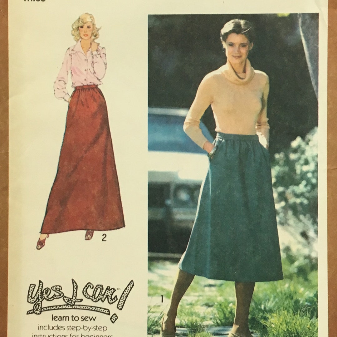 Easy Gathered Skirt Pattern, Learn to Sew, Side Opening, Simplicity ...