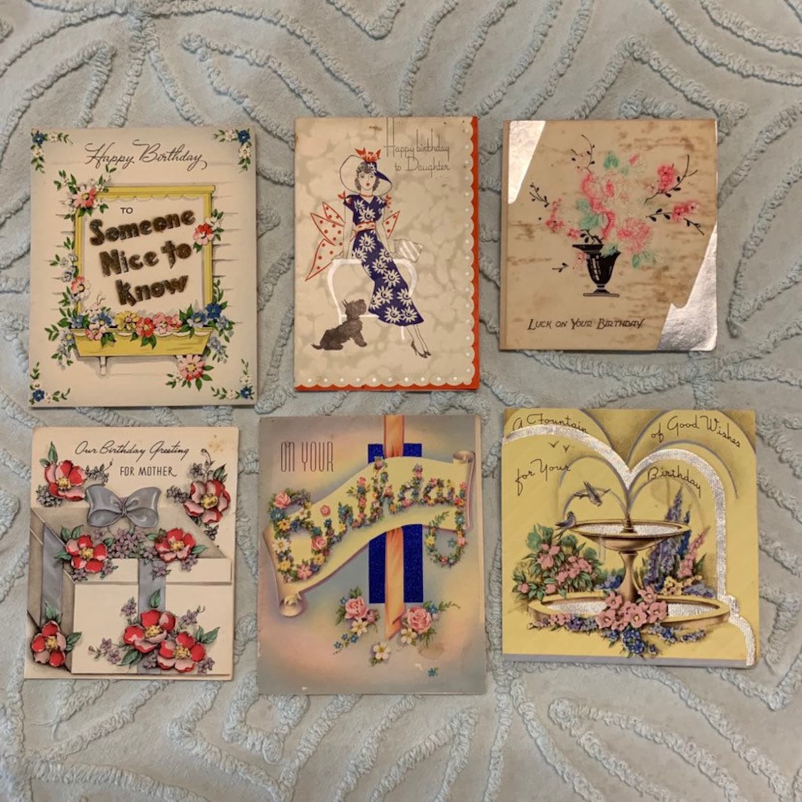 Vintage Birthday Greeting Card Lot Mid Century Greeting Cards | Etsy