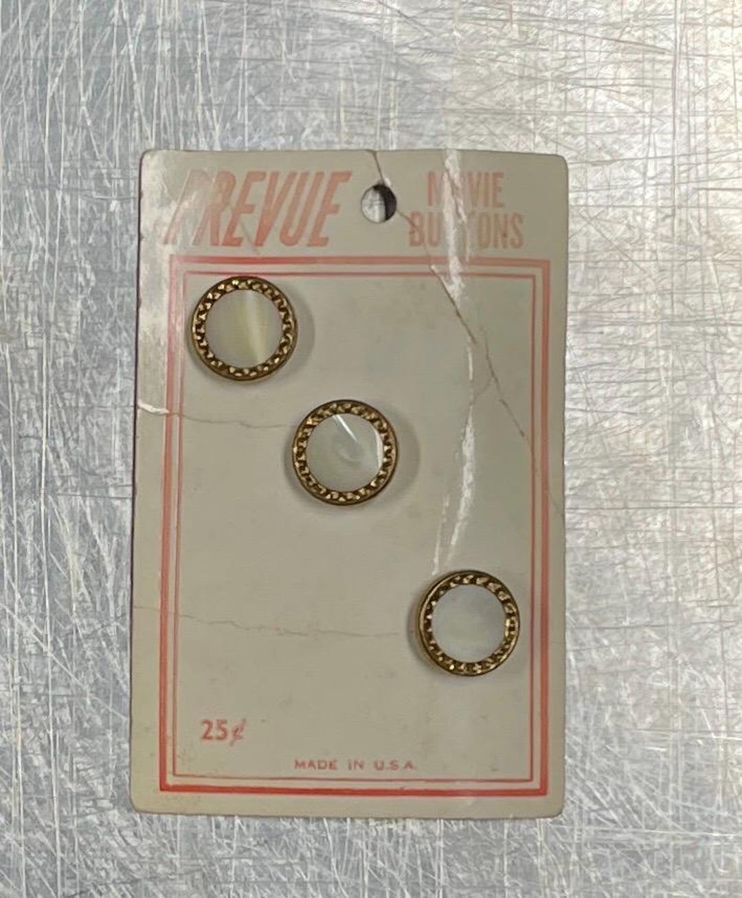 Vintage Mother of Pearl Buttons on Original Cards, Prevue Movie Buttons ...