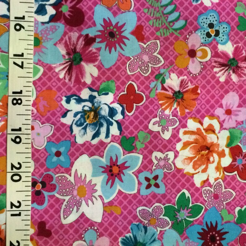 100% Cotton Hot Pink Tropical Fabric for Sale Wildflower - Etsy