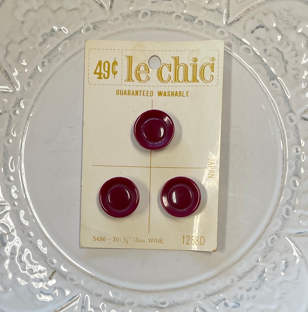 Vintage Wine Buttons on Original Card, Le Chic, Made in Japan - Etsy