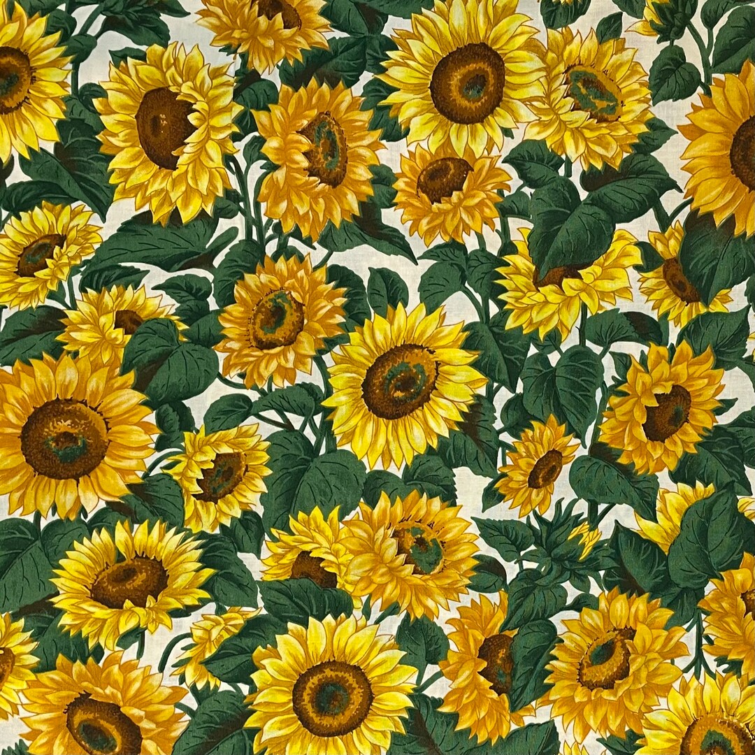 Sunflower Cotton Fabric, Cranston Print Works - Etsy