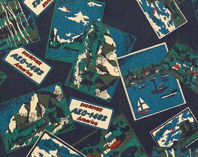 Vintage Fabric Vintage Map of United States by Aftermyart Retro ...