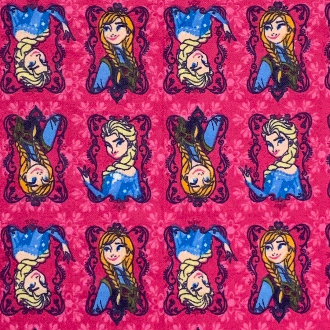 Pink Cotton Flannel Disney Princess Fabric - Etsy