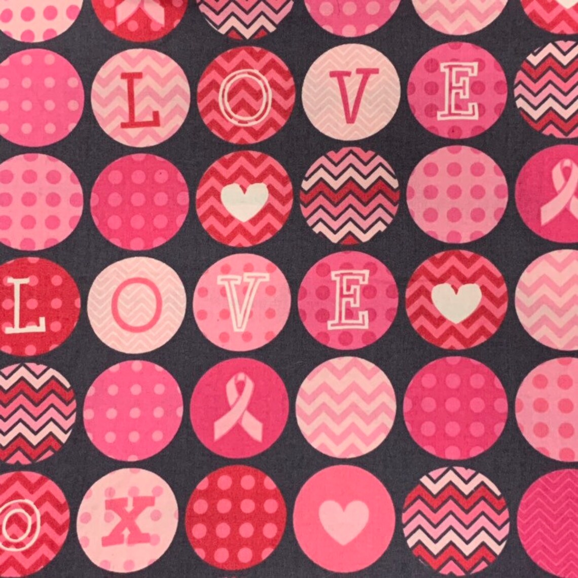 Pink and Red Love Cotton Fabric Valentine - Etsy