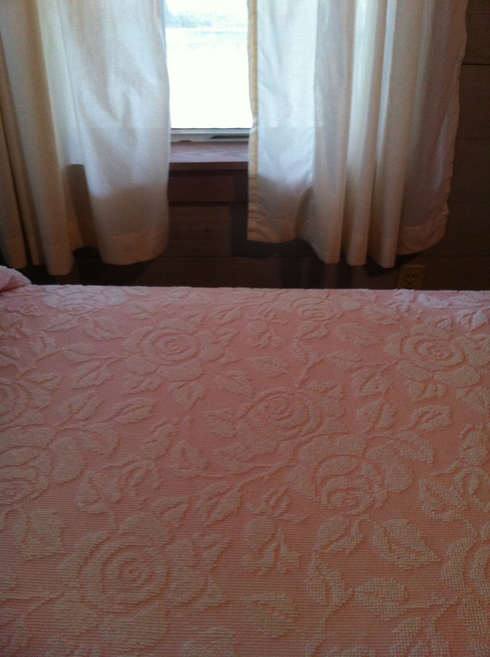 Vintage Pink and White Cabbage Rose Chenille Bedspread Floral - Etsy