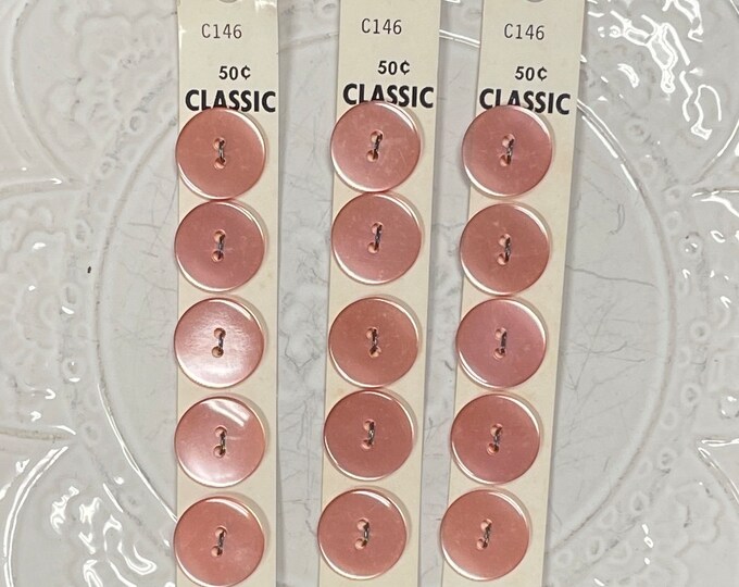 Vintage Pink Buttons on Original Card - Etsy