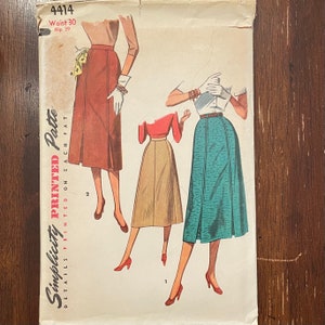 Vintage Gored Skirt Pattern, Simplicity 4414, Partially Cut - Etsy