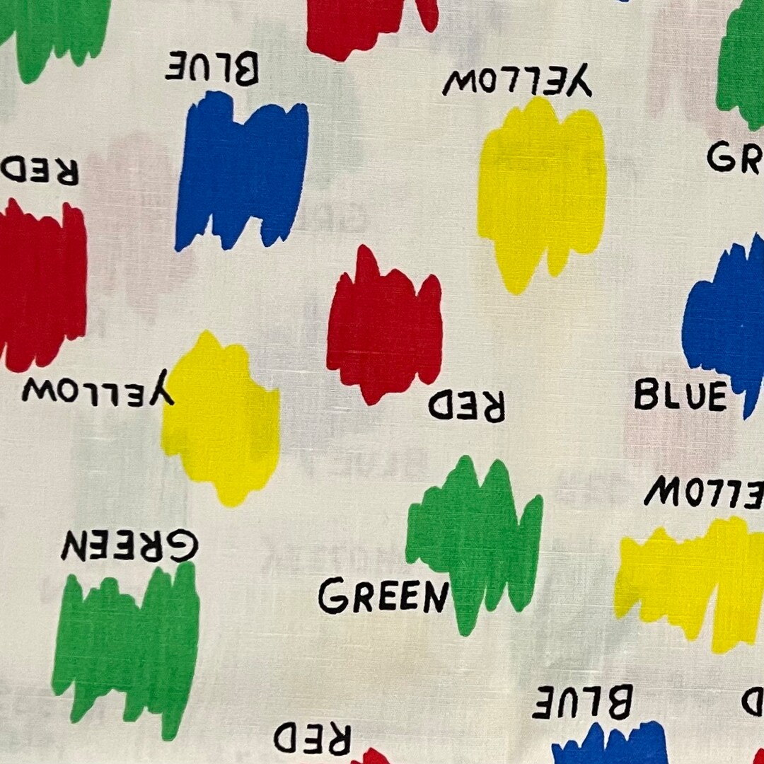 Primary Color Paint Fabric, School, Kids, Children - Etsy