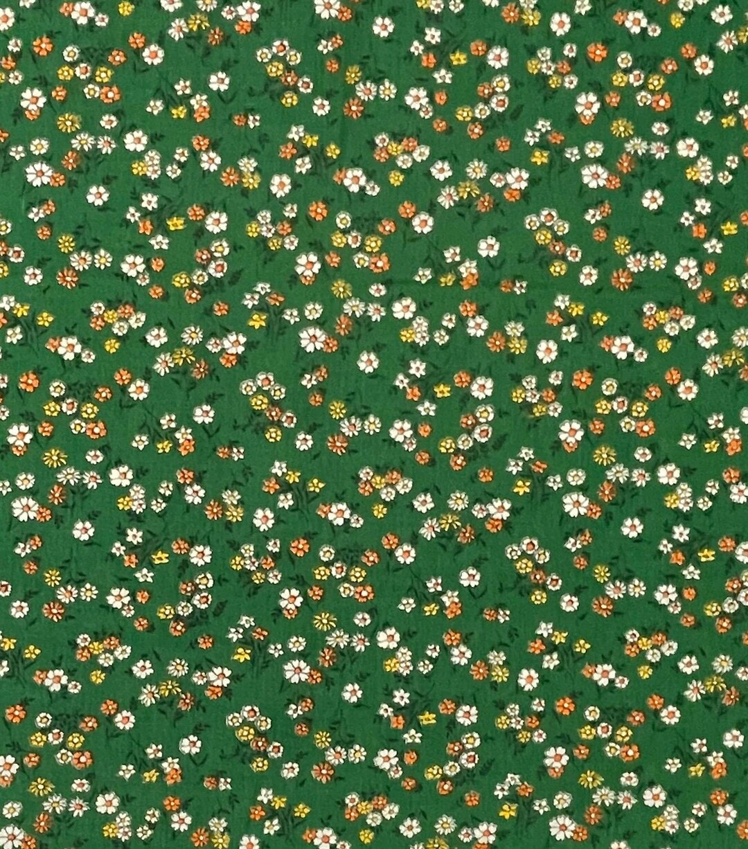 Vintage Green Calico Cotton Fabric, Floral - Etsy