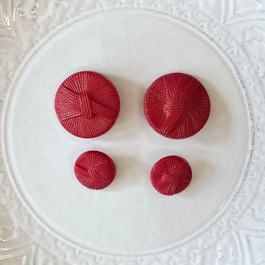 Vintage Red Knotted Buttons - Etsy