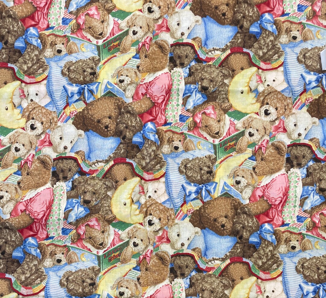 Teddy Bear Cotton Fabric: Twinkle Twinkle Nursery Print - Etsy