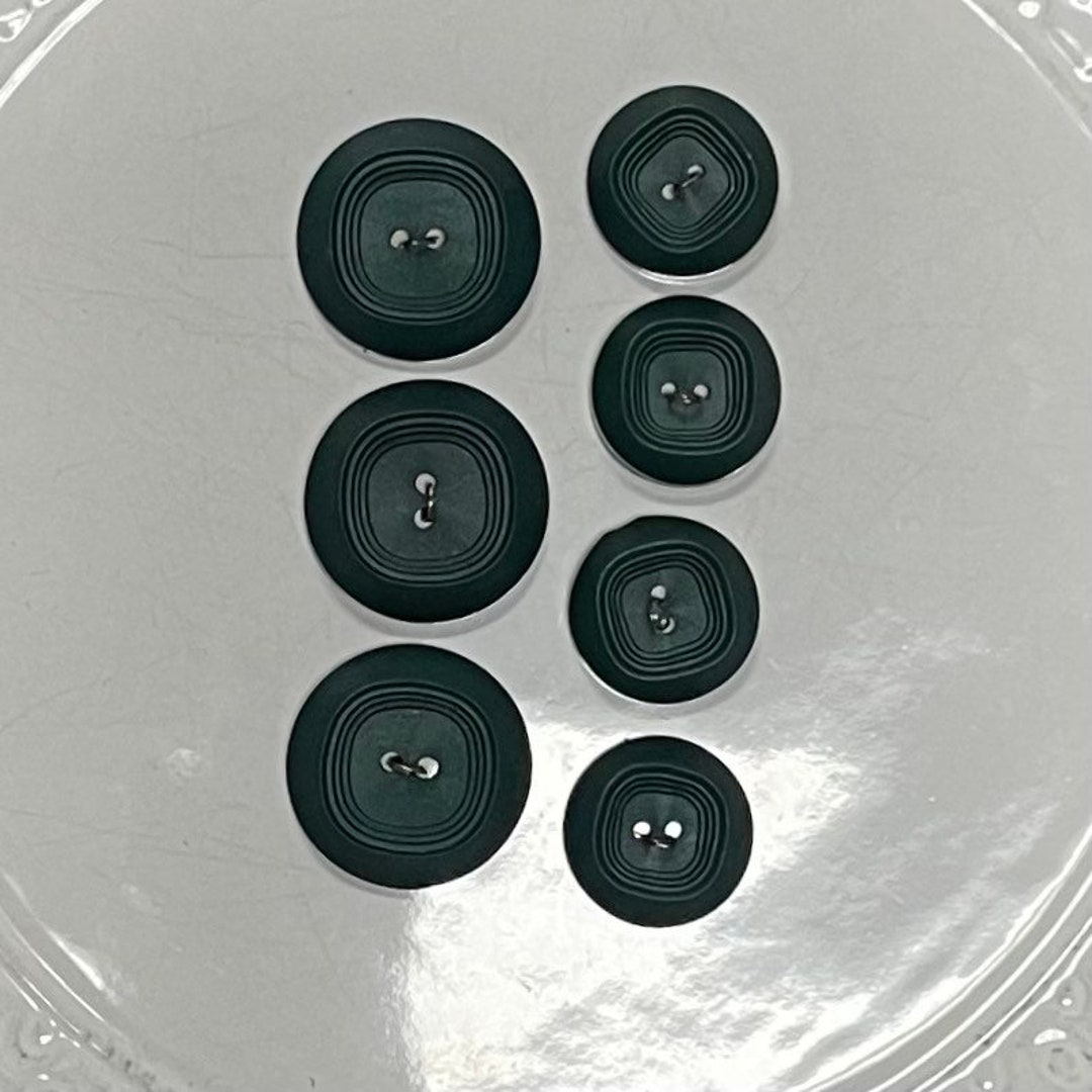 Vintage Dark Green Buttons - Etsy
