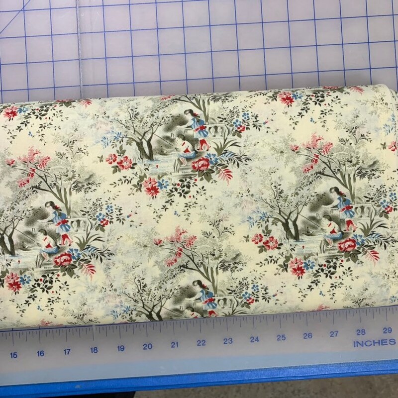 Light Blue Toile Fabric - Etsy