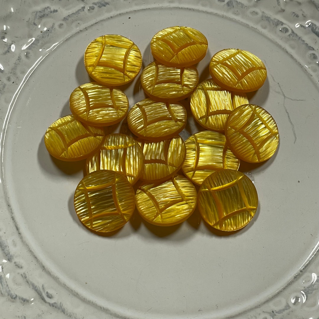 Vintage Yellow Gold Buttons, National Button Company, the Golden Rule ...