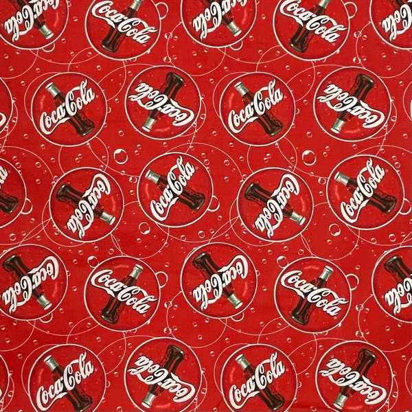 Coca Cola Cotton Fabric - Etsy