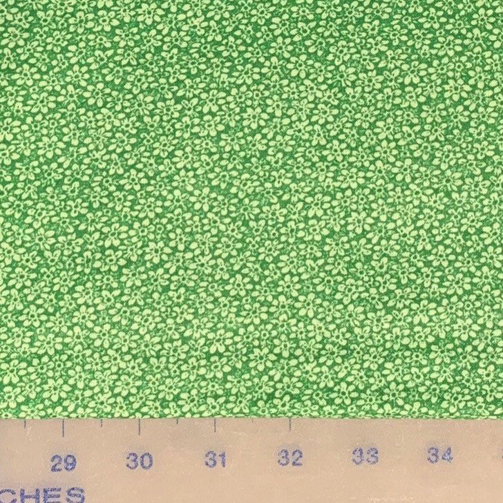 100% Cotton Green Calico Fabric by the Yard Floral - Etsy