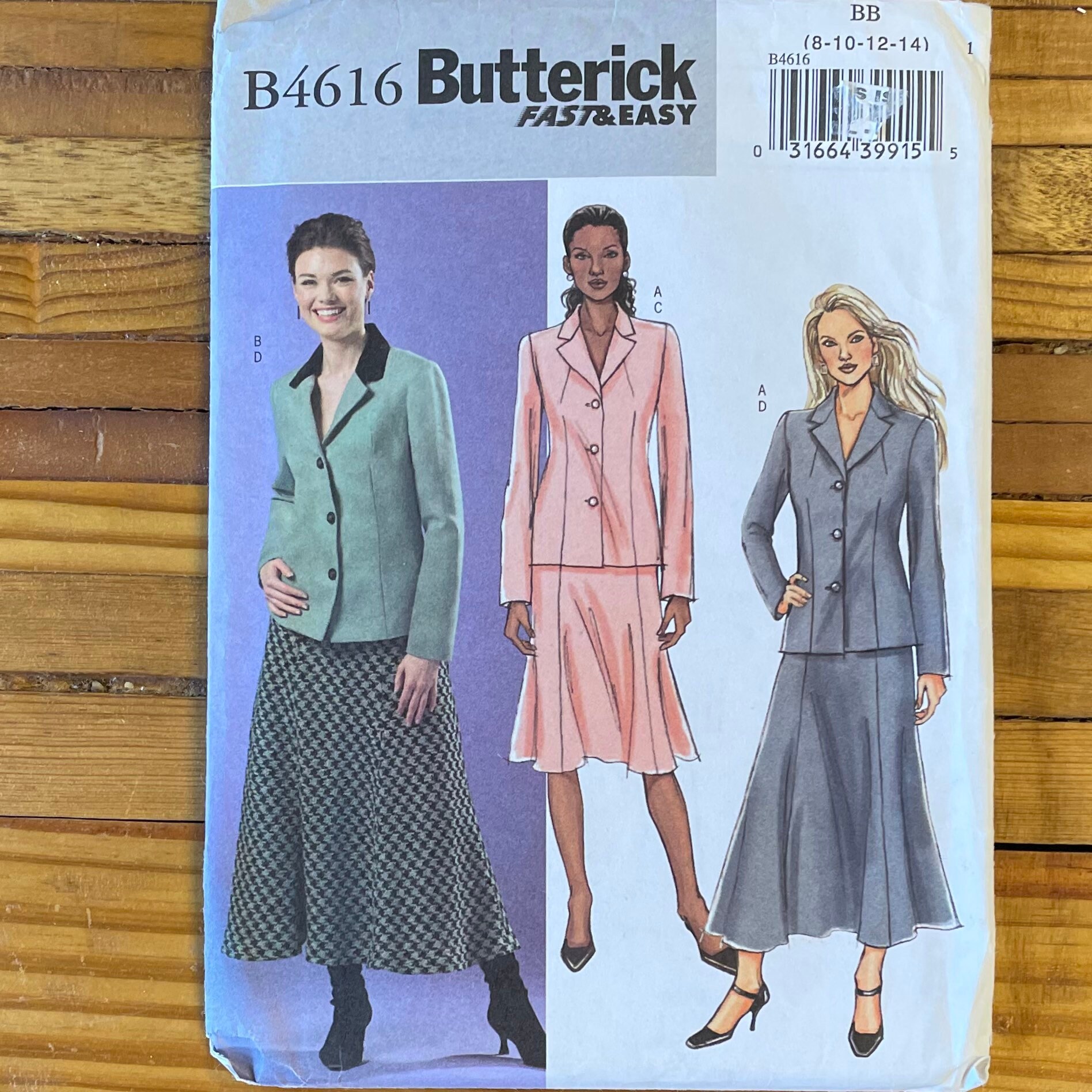 Skirt and Unlined Jacket Pattern, Butterick 4616, UNCUT - Etsy