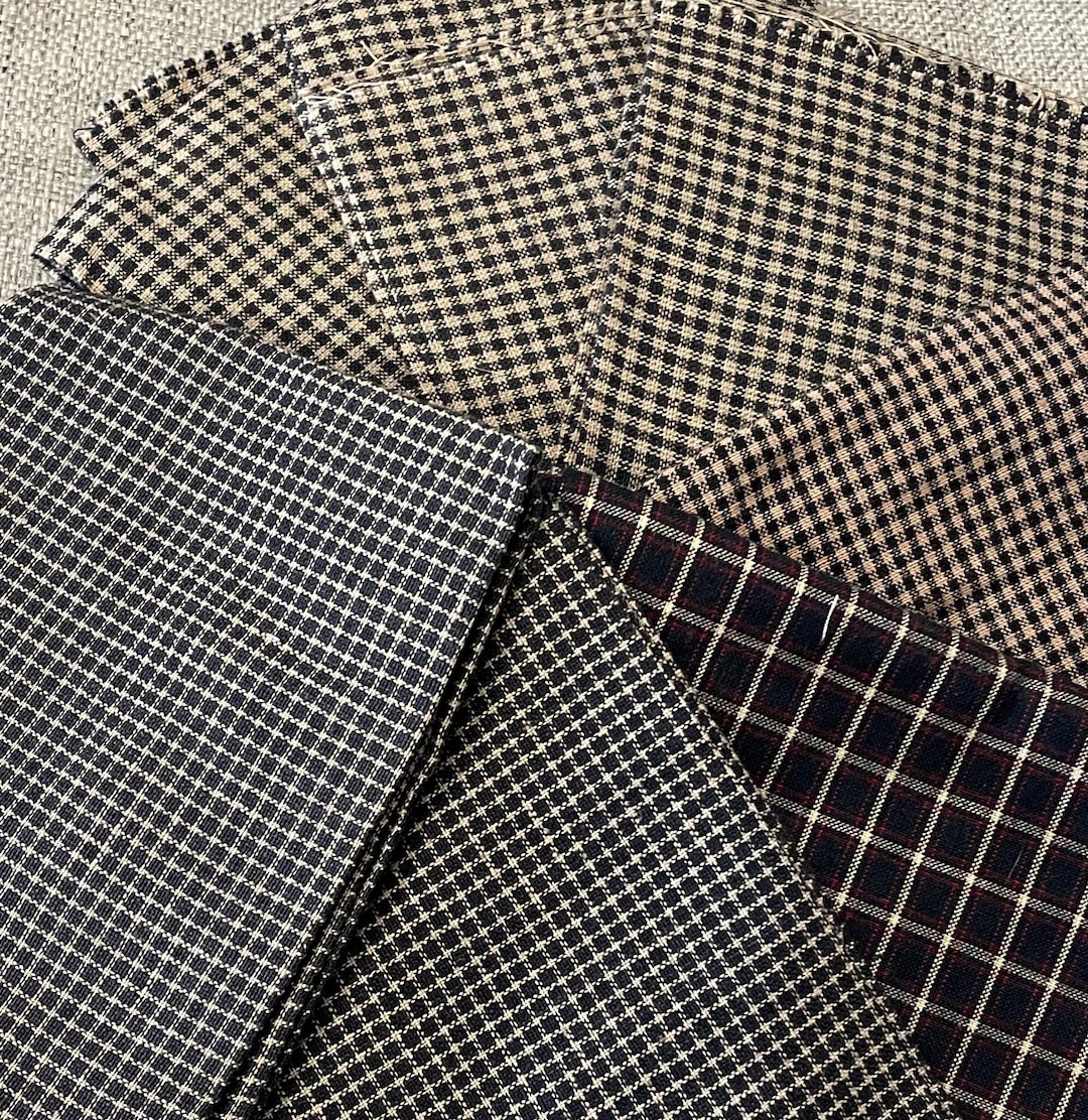 Seven Piece Woven Homespun Cotton Fabric Bundle - Etsy