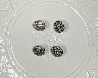 Collection of 5 Vintage Metal Buttons, Silvertone Metal With Silver ...
