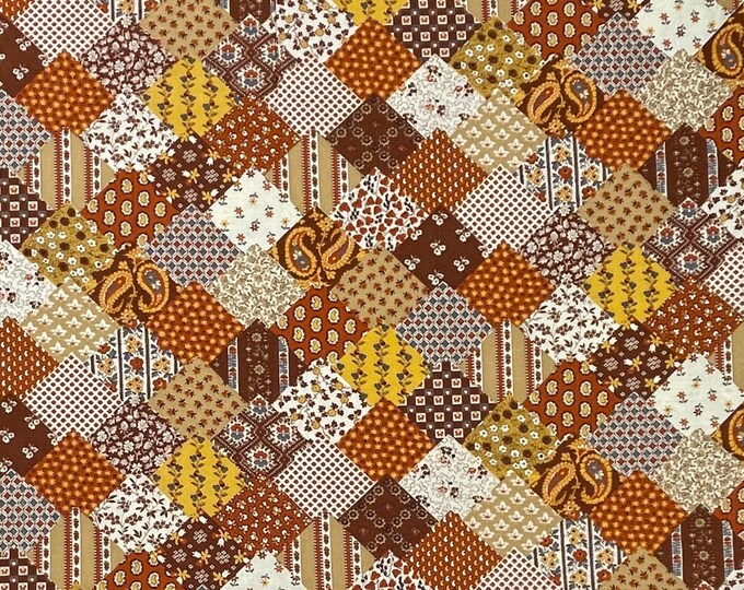 Vintage Cotton Brown Calico Cheater Cloth Fabric, Patchwork, Cranston ...