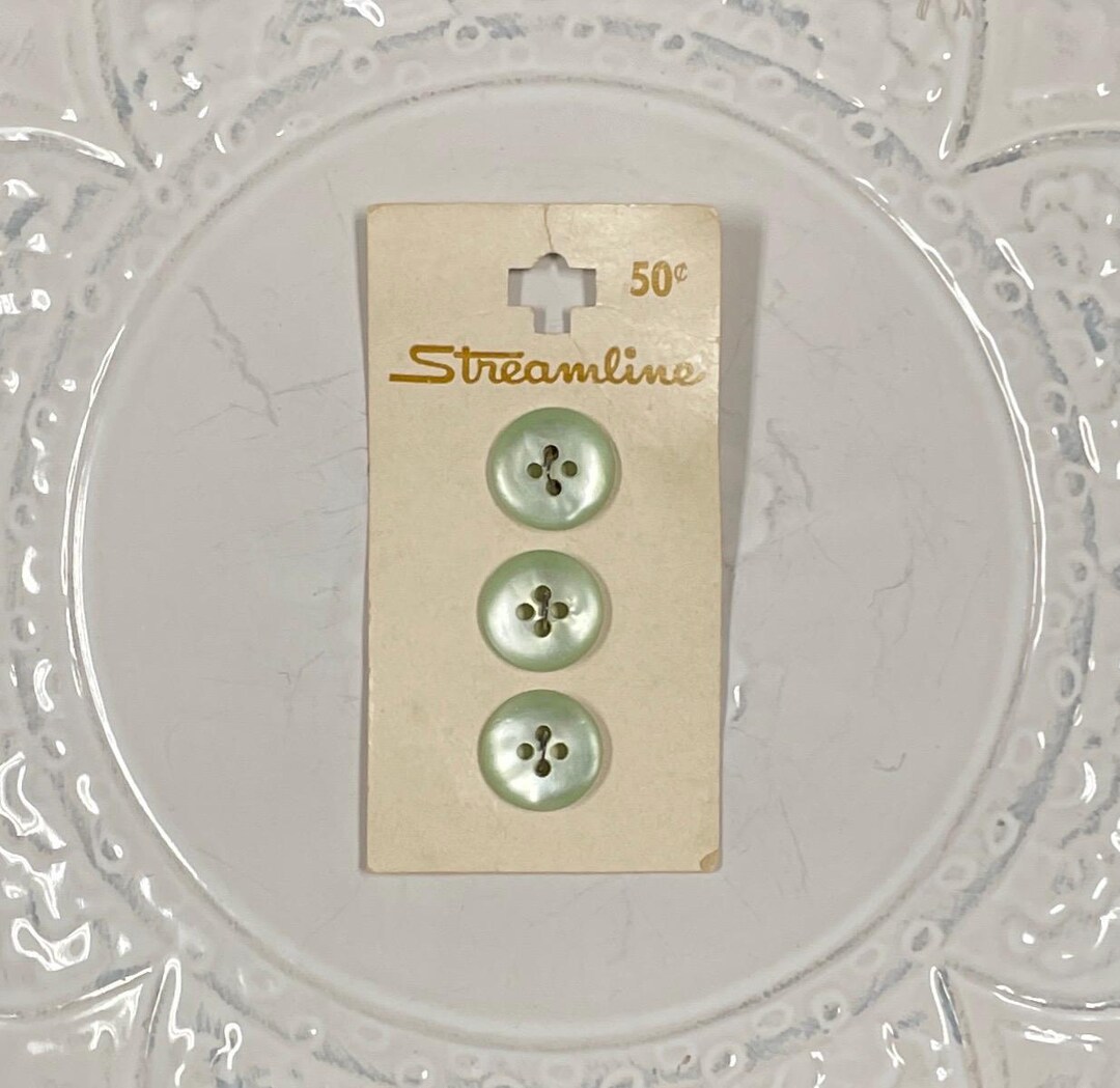 Vintage Green Buttons, Streamline - Etsy