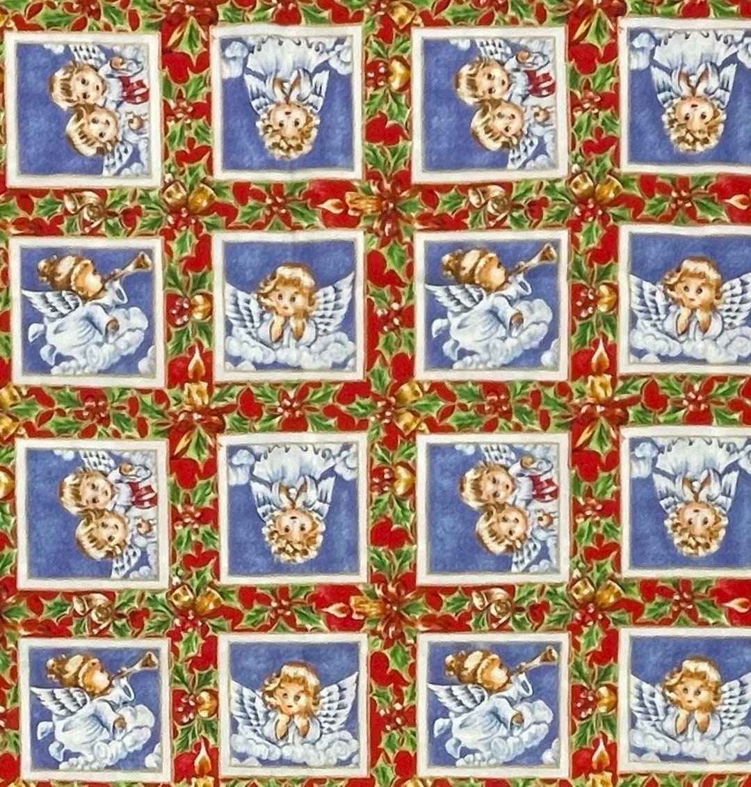 Christmas Angel Cotton Fabric - Etsy