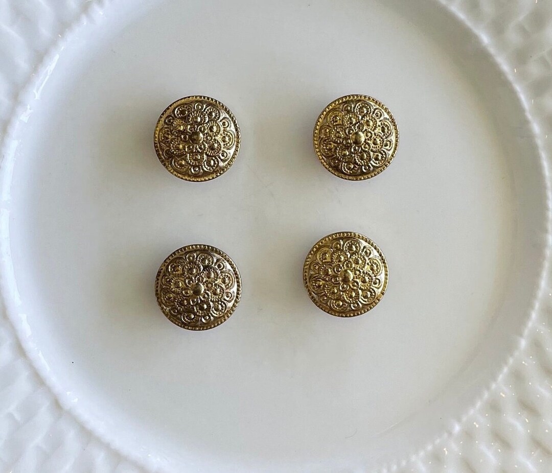 Vintage Gold Metal Buttons - Etsy
