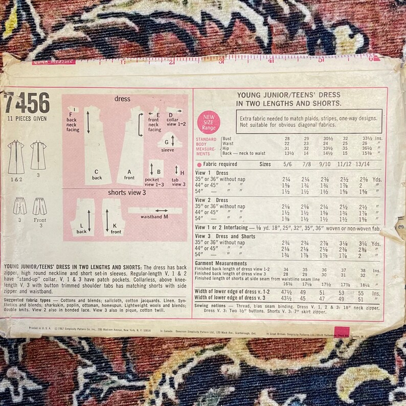 Vintage Junior / Teen Girls Dress Pattern Simplicity 7456 - Etsy