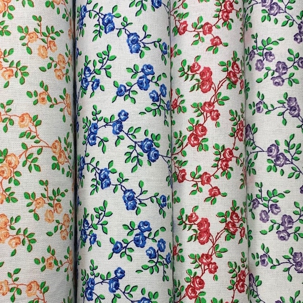 Rose Print Fabric - Etsy