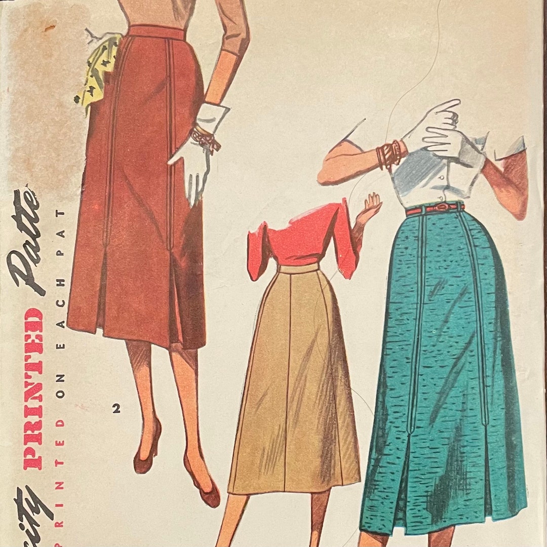 Vintage Gored Skirt Pattern, Simplicity 4414, Partially Cut - Etsy