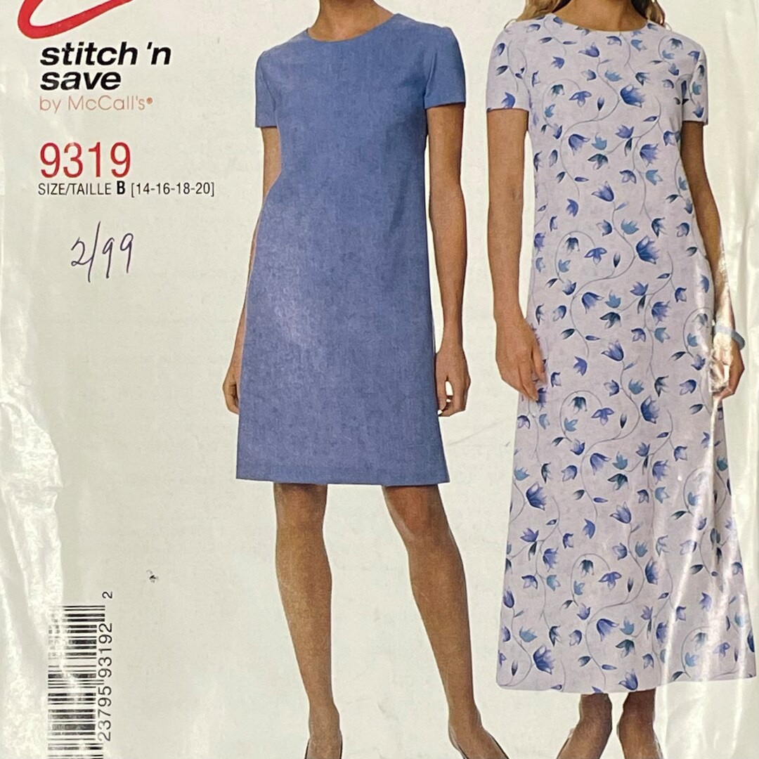Vintage Semi Fitted Dress Pattern, Stitch N Save 9319, UNCUT - Etsy