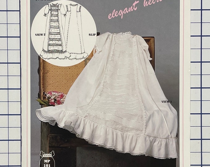 Christening Gown and Slip French Hand Sewing Pattern, Margaret Pierce ...
