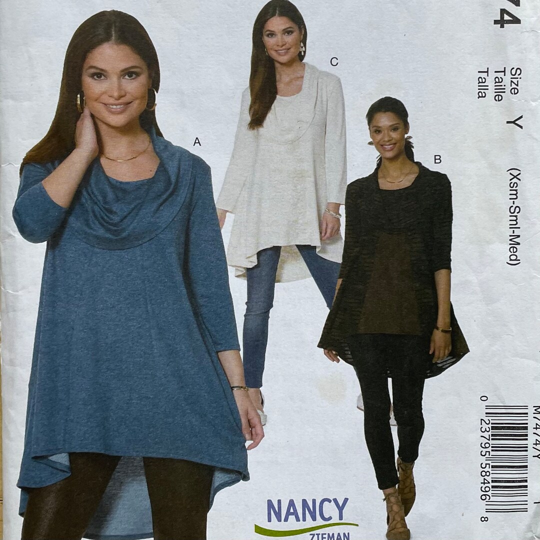 Loose Fitting Deep Cowl Neckline Knit Tunic Pattern Mccalls - Etsy