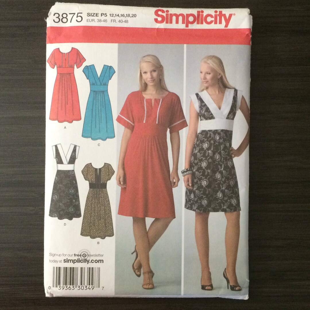 Large Dress Pattern, XL, Simplicity 3875, UNCUT - Etsy